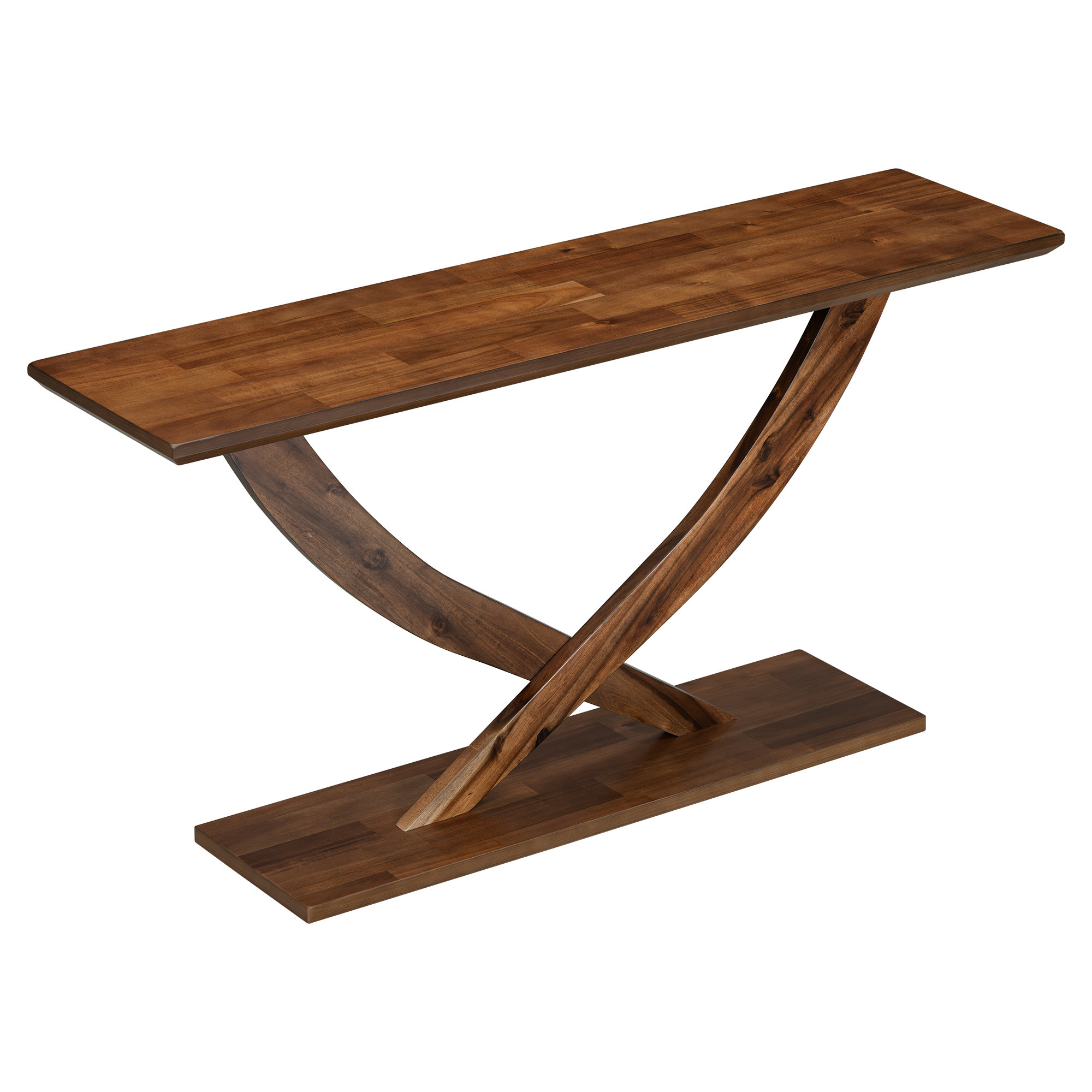 Millwood Pines Emilijan 57" cross-leg console table: modern rustic charm, robust construction ...